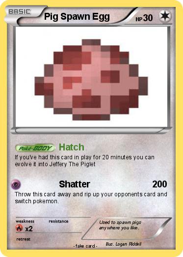 Pokémon Pig Spawn Egg - Hatch - My Pokemon Card