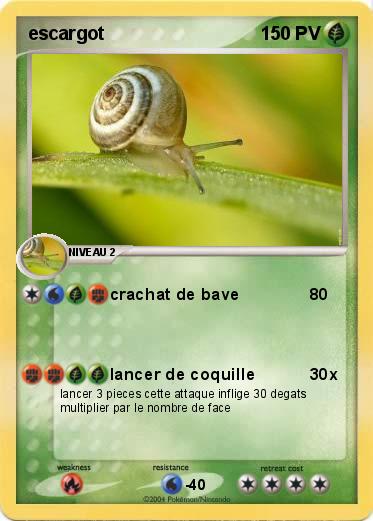 Pokémon escargot 4 4 - crachat de bave - Ma carte Pokémon