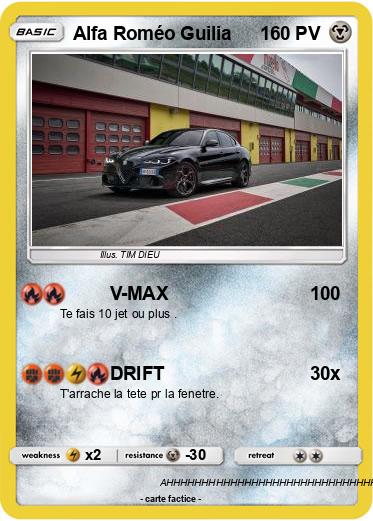 Pokémon Alfa Romeo Guilia - V-MAX - Ma carte Pokémon