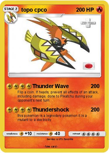 Pokémon topo cpco - Thunder Wave - My Pokemon Card
