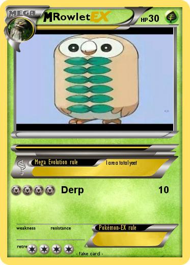 Pokémon Rowlet 210 210 - Derp - My Pokemon Card