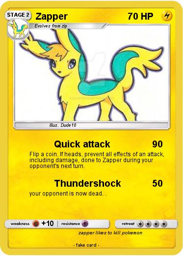Pokémon Zapper 69 69 - Quick attack - My Pokemon Card