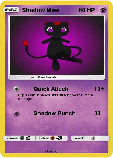 Pokémon Shadow Mew 112 112 - Quick Attack - My Pokemon Card