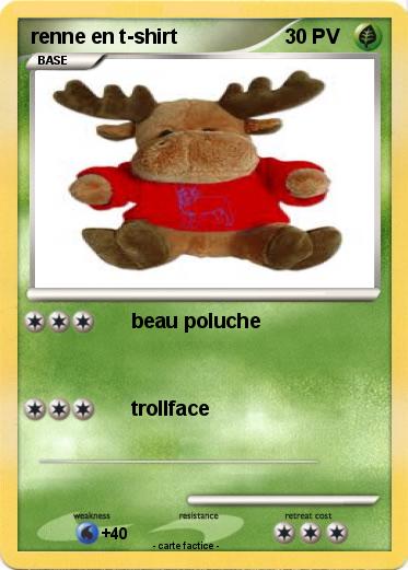 Pokémon renne en t shirt 1 1 - beau poluche - Ma carte Pokémon