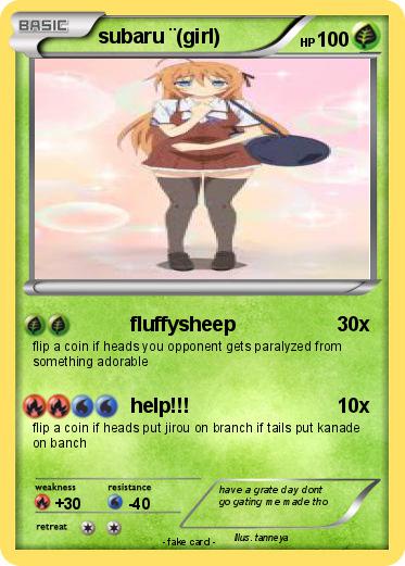 Pokémon subaru girl - fluffysheep - My Pokemon Card