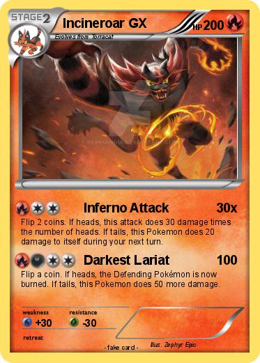 Pokémon Incineroar GX 1 1 - Inferno Attack - My Pokemon Card
