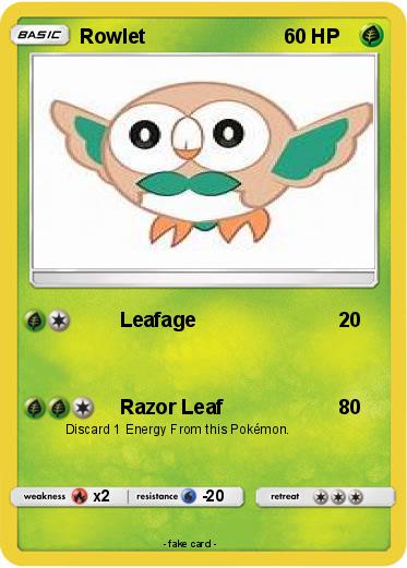 Pokémon Rowlet 231 231 - Leafage - My Pokemon Card
