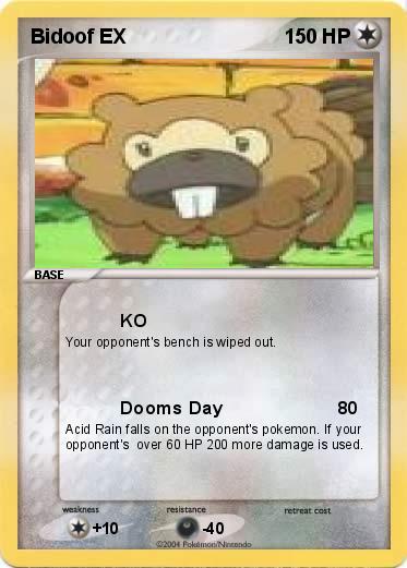 Pokémon Bidoof EX - KO - My Pokemon Card