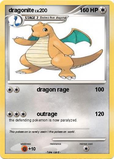 Pokémon dragonite 492 492 - dragon rage - My Pokemon Card
