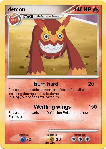Pokémon demon 1884 1884 - burn hard - My Pokemon Card