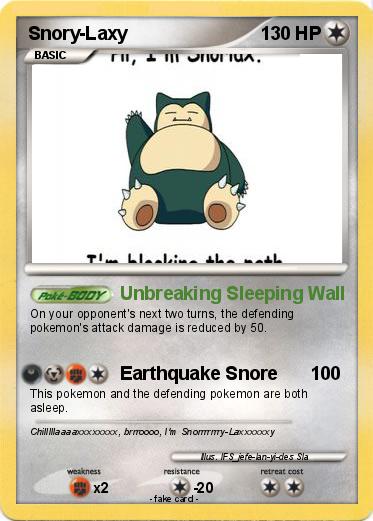 Pokémon Snory Laxy - Unbreaking Sleeping Wall - My Pokemon Card