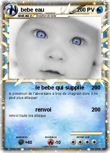 Pokémon bebe eau - le bebe qui supplie - Ma carte Pokémon