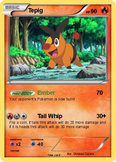 Pokémon Tepig 970 970 - Ember - My Pokemon Card