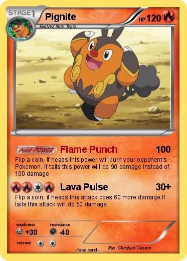 Pokémon Pignite 338 338 - Flame Punch - My Pokemon Card