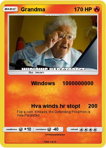 Pokémon Grandma 246 246 - Windows 1000000000 - My Pokemon Card