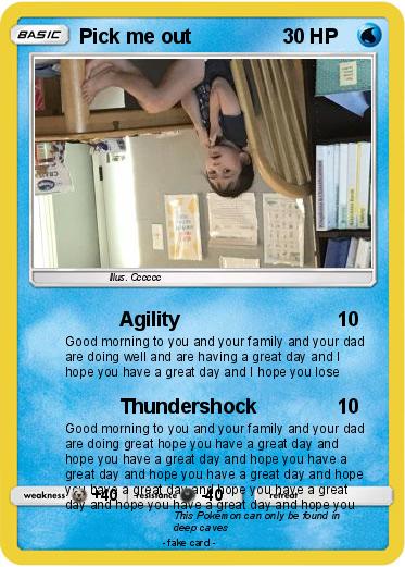 Pokémon Pick me out - Agility - My Pokemon Card