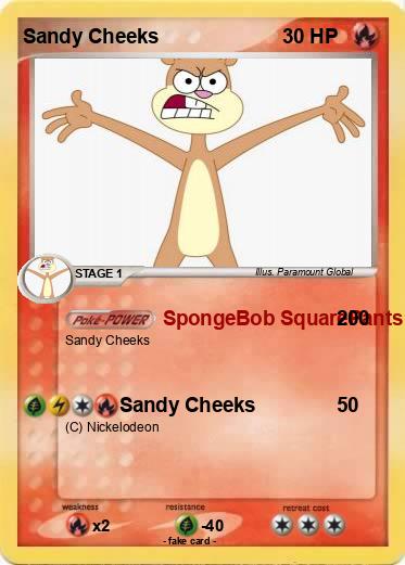 Pokémon Sandy Cheeks 59 59 - SpongeBob SquarePants - My Pokemon Card