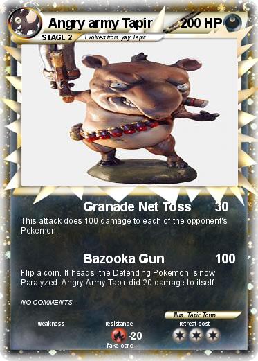 Pokémon Angry army Tapir - Granade Net Toss - My Pokemon Card