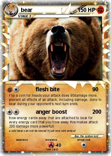 Pokémon bear 351 351 - flesh bite - My Pokemon Card