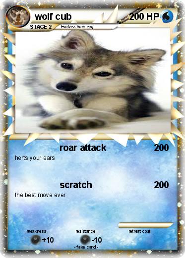 Pokémon wolf cub 3 3 - roar attack - My Pokemon Card
