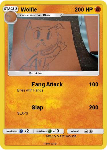 Pokémon Wolfie 90 90 - Fang Attack - My Pokemon Card