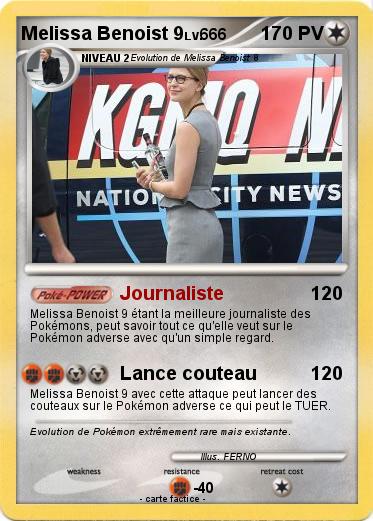Pokémon Melissa Benoist 9 1 1 - Journaliste - Ma carte Pokémon