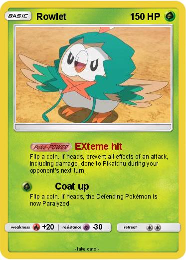 Pokémon Rowlet 219 219 - EXteme hit - My Pokemon Card