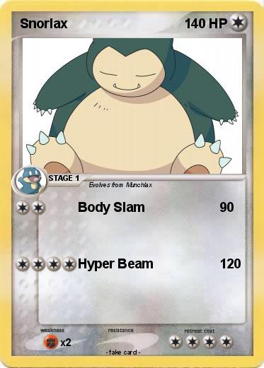 Pokémon Snorlax 821 821 - Body Slam - My Pokemon Card