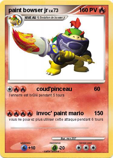 Pokémon paint bowser jr - coud'pinceau - Ma carte Pokémon