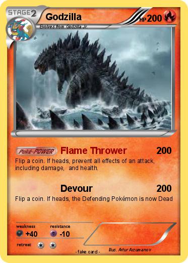 Pokémon Godzilla 2089 2089 - Flame Thrower - My Pokemon Card