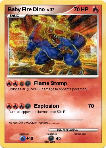 Pokémon Baby Fire Dino - Flame Stomp - My Pokemon Card