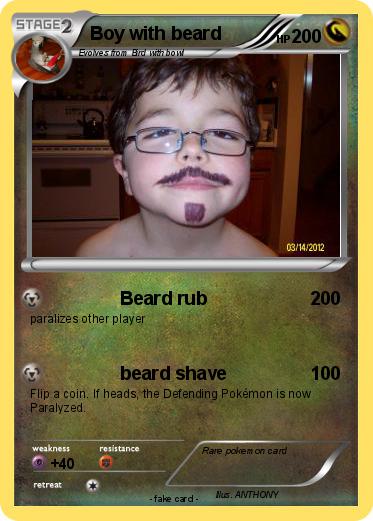 Pokémon Boy with beard - Beard rub - My Pokemon Card