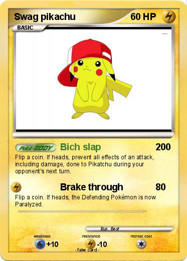 Pokémon Swag pikachu 35 35 - Bich slap - My Pokemon Card