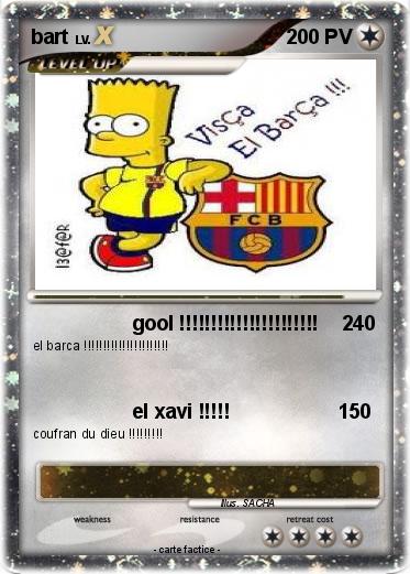 Pokémon bart 1253 1253 - gool !!!!!!!!!!!!!!!!!!!!!! 240 - Ma carte Pokémon