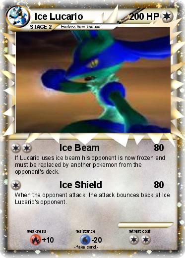 Pokémon Ice Lucario 1 1 - Ice Beam - My Pokemon Card