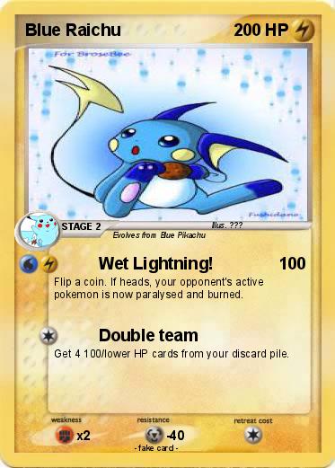 Pokémon Blue Raichu 9 9 - Wet Lightning! - My Pokemon Card