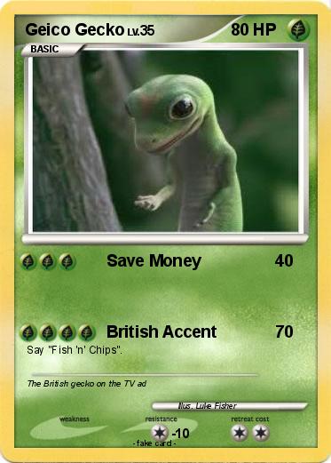 Pokémon Geico Gecko 14 14 - Save Money - My Pokemon Card