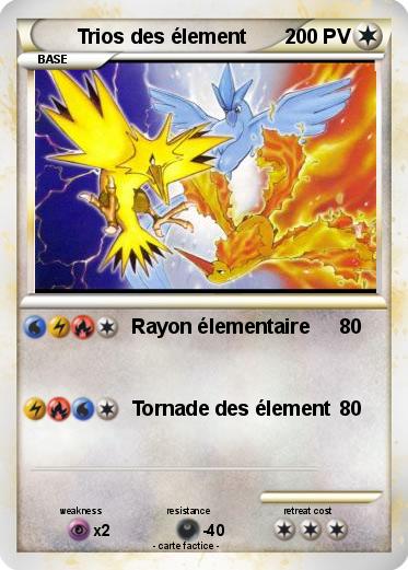 Pokémon Trios des element - Rayon élementaire - Ma carte Pokémon