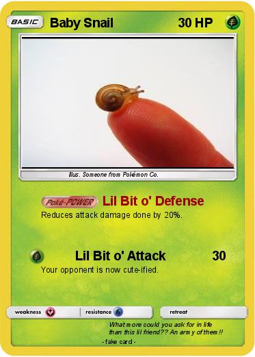 Pokémon Baby Snail - Lil Bit o' Defense - My Pokemon Card