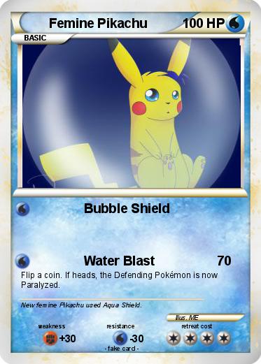Pokémon Femine Pikachu - Bubble Shield - My Pokemon Card