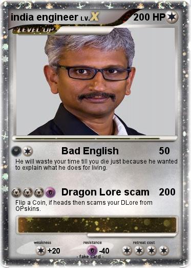 Pokémon india engineer - Bad English - My Pokemon Card