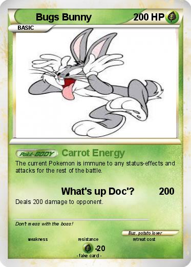 Pokémon Bugs Bunny 187 187 - Carrot Energy - My Pokemon Card