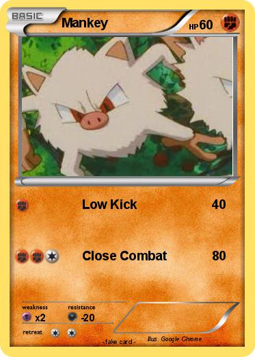 Pokémon Mankey 56 56 - Low Kick - My Pokemon Card