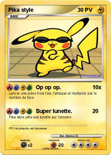 Pokémon Pika style 23 23 - Op op op. - Ma carte Pokémon