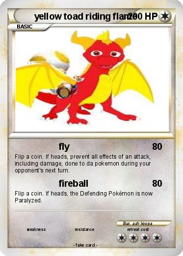 Pokémon yellow toad riding flame - fly - My Pokemon Card