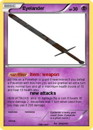Pokémon Eyelander - Item: weapon - My Pokemon Card