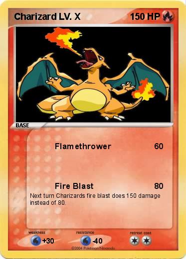 Pokémon Charizard LV X 8 8 - Flamethrower - My Pokemon Card