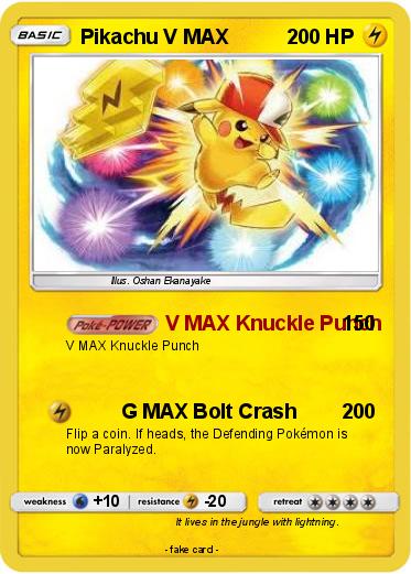 Pokémon Pikachu V MAX 1 1 - V MAX Knuckle Punch - My Pokemon Card