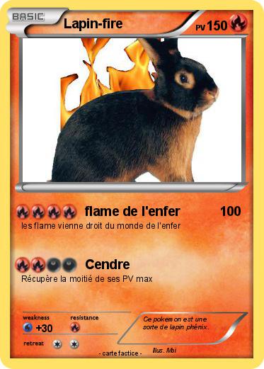 Pokémon Lapin fire - flame de l'enfer - Ma carte Pokémon