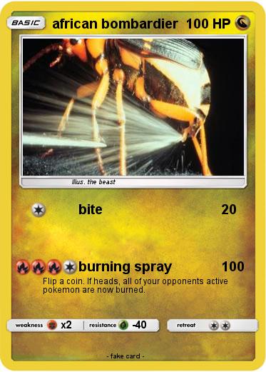 Pokémon african bombardier - bite - My Pokemon Card